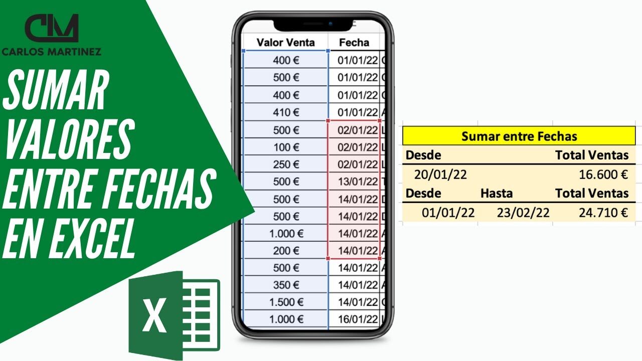 Cómo sumar valores entre fechas en Excel SUMAR.SI.CONJUNTO - Excel ... Cómo sumar valores entre fechas en Excel SUMAR.SI.CONJUNTO - Excel ...